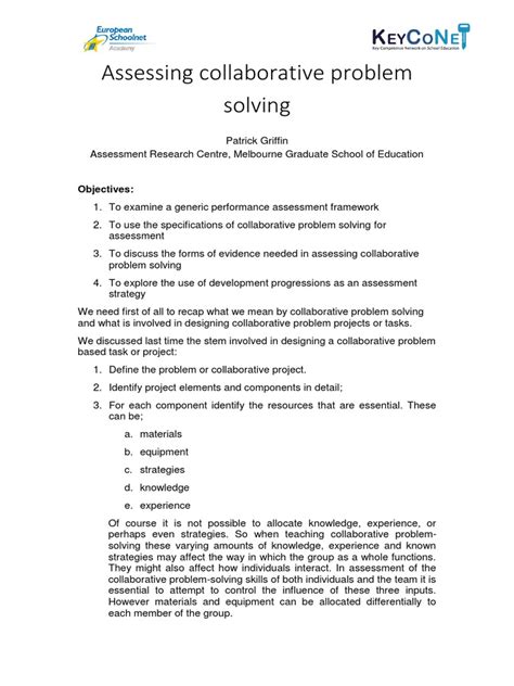 Pdf Assessing Collaborative Problem Solving P Griffin Dokumen Tips