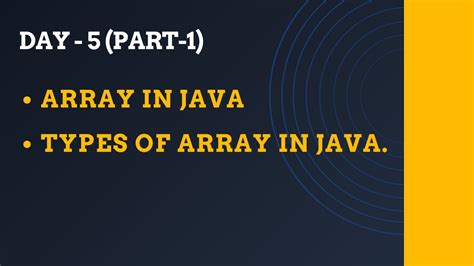 Array In Java Single D Array In Java One D Array In Java Youtube