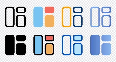 Grid Icons In Different Style Grid Icons Different Style Icons Set
