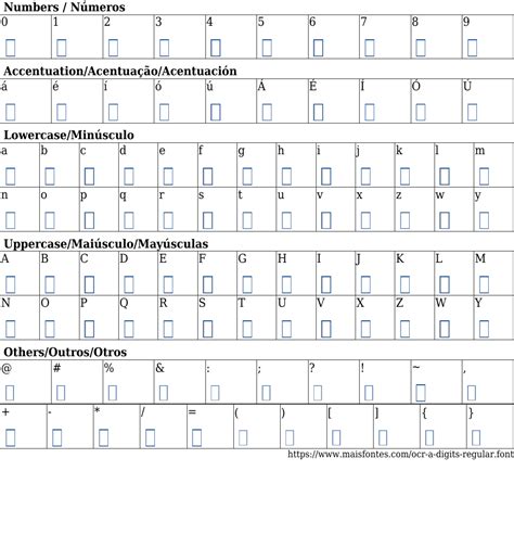 Ocr A Digits Regular Free Font Download Maisfontes
