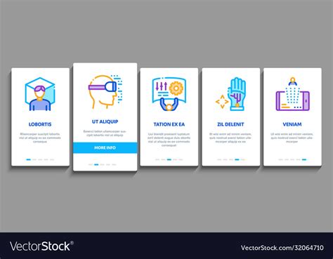 simulation equipment onboarding elements icons set