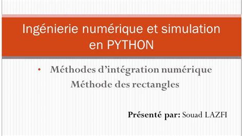 Méthode Des Rectangles Méthodes Dintégration Numérique Youtube