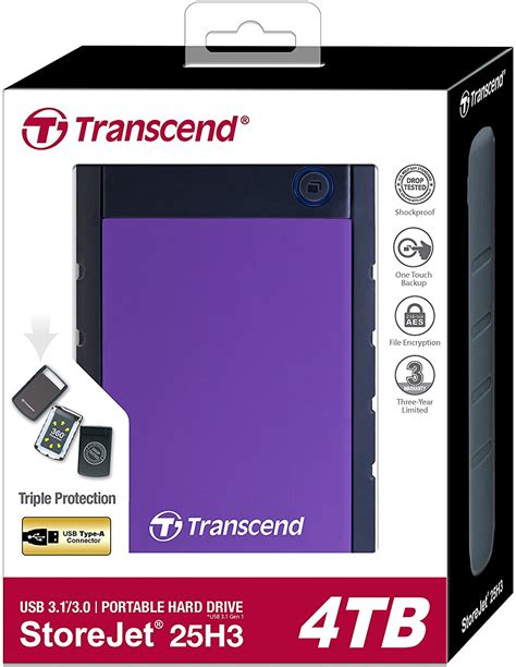 Transcend 4TB USB 3 1 Gen 1 StoreJet 25H3B SJ25H3B Rugged External Hard Drive PC World Computers