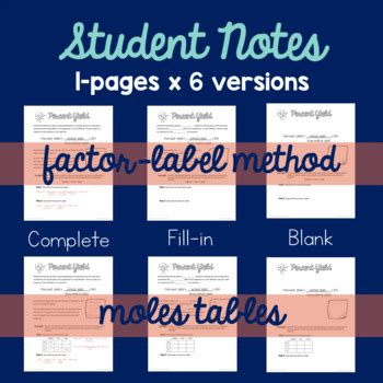 Percent Yield Calculations Notes By The Chemistry Particle TPT