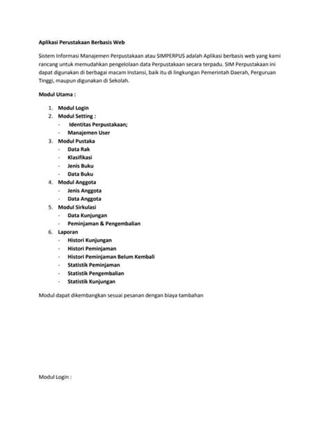 Aplikasi Perpustakaan Berbasis Web Docx