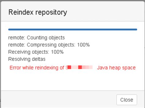 error while reindexing java heap space object too large rejecting