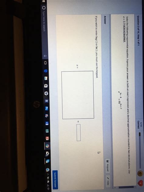 Solved Solve The Following Exponential Equation Express