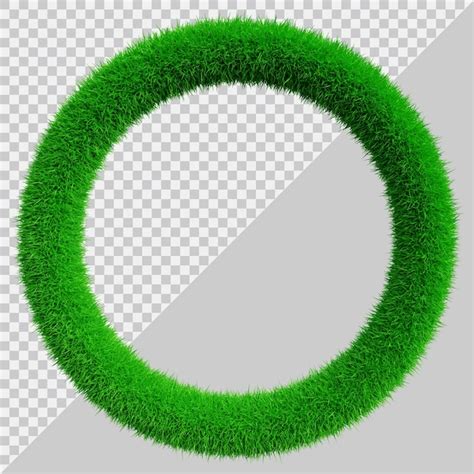 Premium Psd Grass Frame Design With Circular Shape In 3d Render