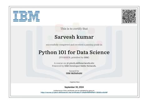 Sarvesh Kumar On Linkedin Ibm Certificate Of Python Program