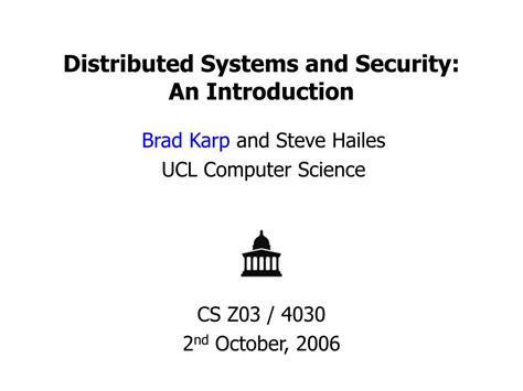 ppt distributed systems and security an introduction powerpoint
