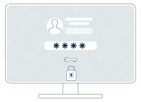 Premium Vector Login Page On Computer Screen Protected By Password