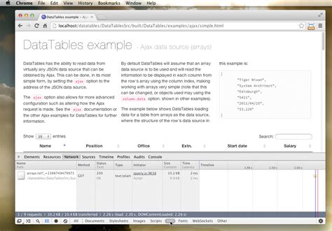 Ajax Datatables