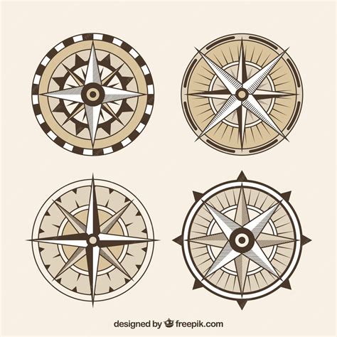 Free Vector Flat Compass Collection Free Vector Flat Compass Collection