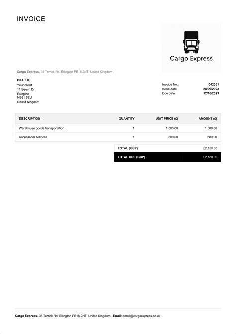 Trucking Invoice Templates Free And Editable Billdu