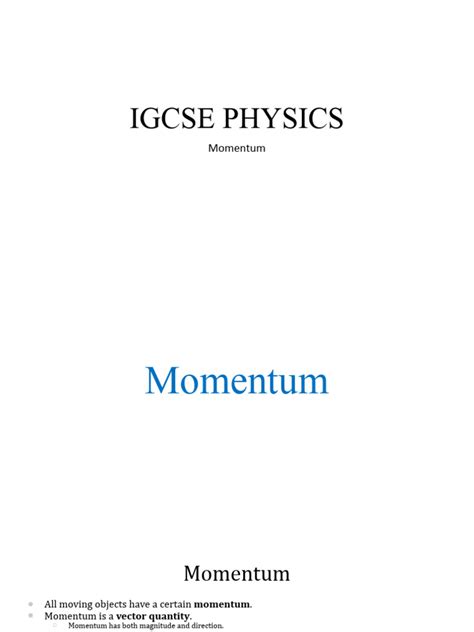 4 Igcse Momentum Pdf Momentum Force