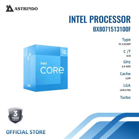 Jual Intel Processor Core I3 13100F 12M Cache Up To 4 50 GHz Box LGA 1700 Shopee Indonesia
