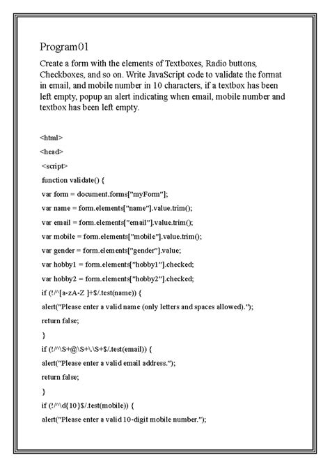 Wp Lab Program Lab Material Program Create A Form With The Elements