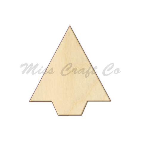 Triangle Tree Wood Craft Shape Unfinished Wood DIY Project Etsy