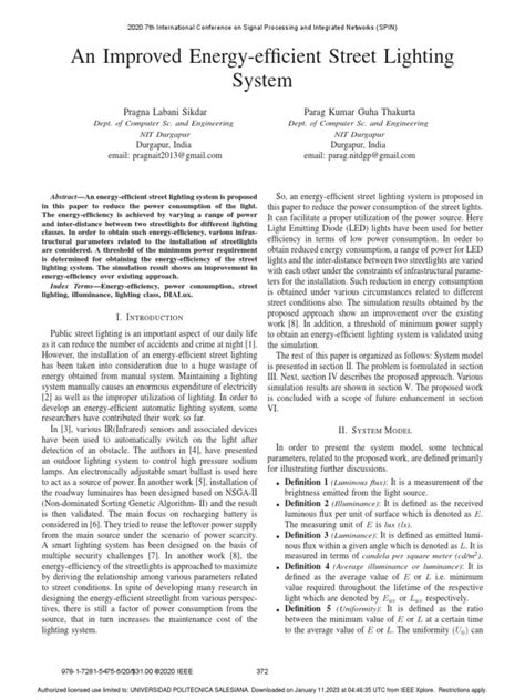 An Improved Energy Efficient Street Lighting System Pdf Lighting Street Light