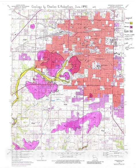 Map Geologic Map Of The Springfield Seven 12 Quadrangle Missouri