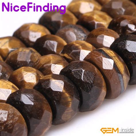 Yellow Tiger Eye Rondelle Natural Spacer Loose Jewelry Beads Making