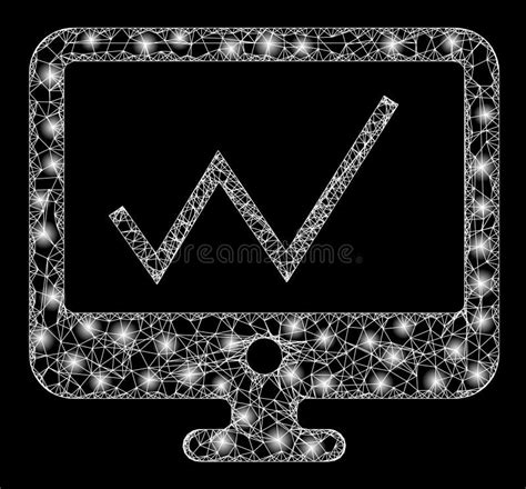 Flare Hatched Mesh Chart Monitoring With Lightspots Stock Vector