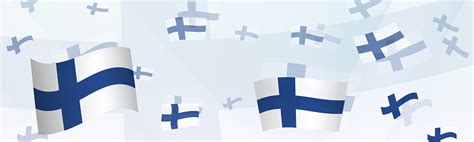 핀란드 국기를 테마로 한 추상적인 디자인이 배너에 그려져 있다 국기가 있는 추상적인 배경 디자인 기에 대한 스톡 벡터 아트 및