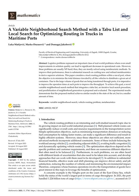 pdf a variable neighborhood search method with a tabu list and local