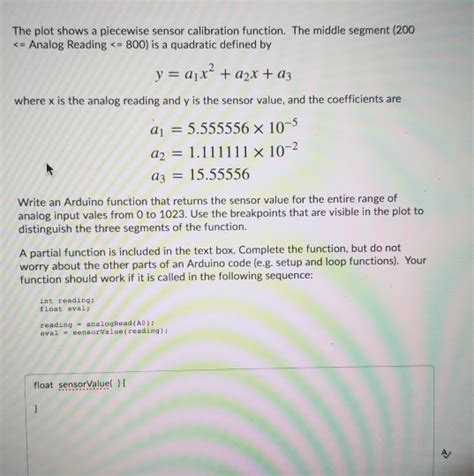 Solved Piecewise Calibration Function Sensor Value 200 400