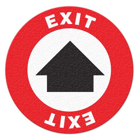 Anti Slip Floor Sign Exit With Arrow Circle INCOM Manufacturing