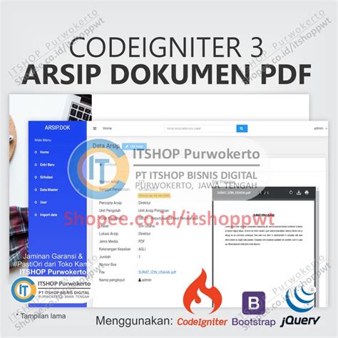 Jual Source Code Aplikasi Web Arsip Dokumen Pdf Sirkulasi Dengan