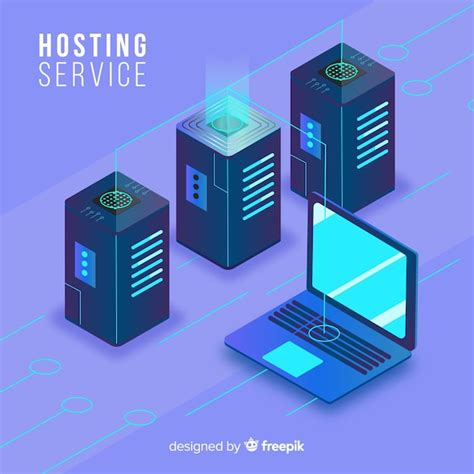 Premium Vector Isometric Hosting Concept