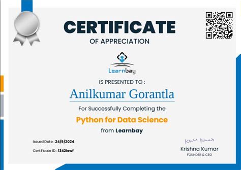 Anilkumar Gorantla On Linkedin Im Thrilled To Share That I Have Successfully Completed A