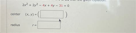 Solved X Y X Y Center X Y Radius R Chegg Com
