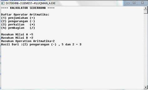 Cara Membuat Kalkulator Sederhana Dengan C Membuat Kalkulator Dengan C