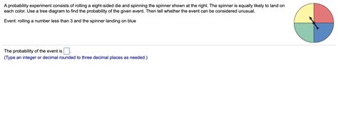 Solved A Probability Experiment Consists Of Rolling A Chegg Com