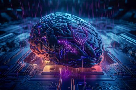a human brain integrated with ai neural network showcasing the fusion
