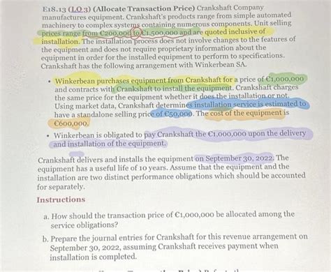 Solved E1813 Lo 3 Allocate Transaction Price
