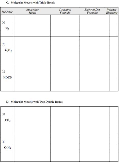 Solved C Molecular Models With Triple Bonds D Molecular Chegg