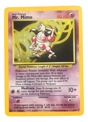 Carta Pokémon Mr Mime 664 Holo Jungleselva Misprint Parcelamento