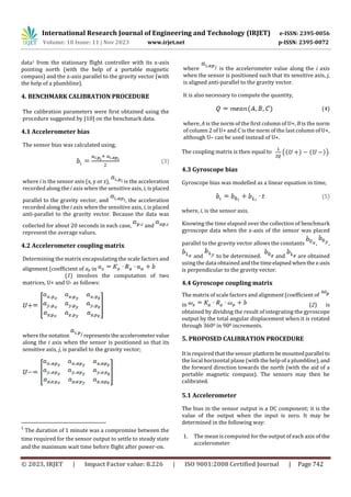 Experiment To Determine A Method For Effortless Static Calibration Of The Inertial Measurement