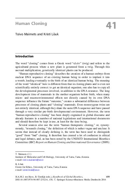 Pdf Human Cloning