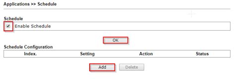 Schedule A Vigorap Reboot Draytek