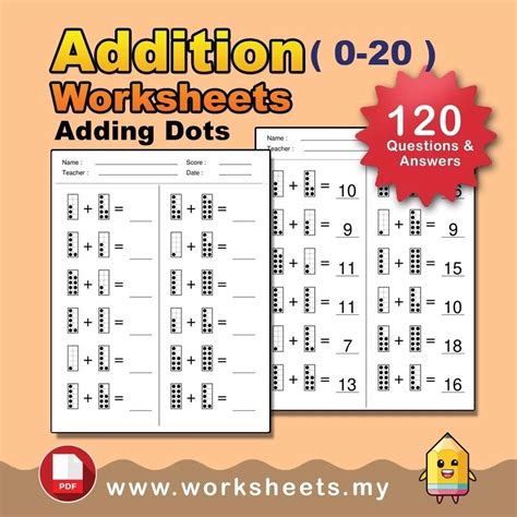 Igcse Math Addition Adding Dots Worksheets 0 20 480 Qa Igcse