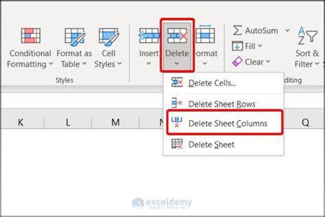 how to delete columns with specific text in excel 3 methods