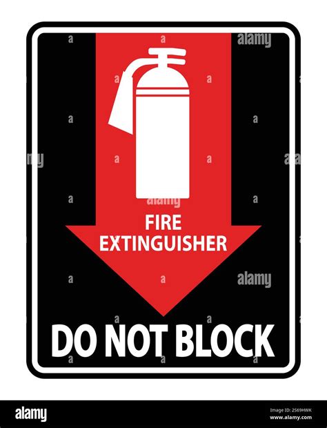 Fire Extinguisher Do Not Block Sign Isolate On White Backgroundvector