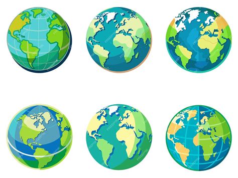 Earth Globe Vector Illustration World Map In A Globe Shape Isolated On A White Background