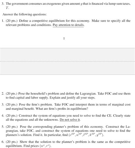 3 The Government Consumes An Exogenous Given Amount