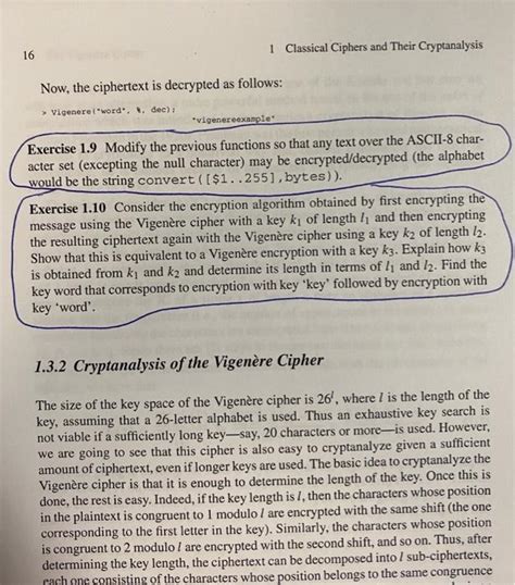 Solved 16 1 Classical Ciphers And Their Cryptanalysis Now