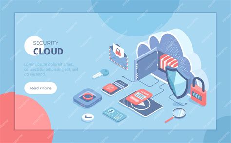 Premium Vector Cloud Security And Data Protection Online Safety
